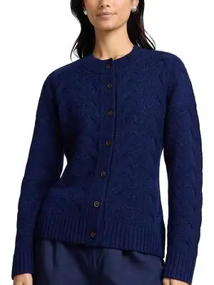 Onia Fitted Cable Knit Cardigan - Noir Navy