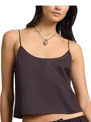 Onia Air Linen Cami Top - Espresso