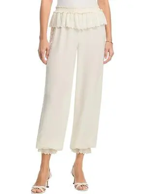LoveShackFancy Clyra Silk Pants - Cream