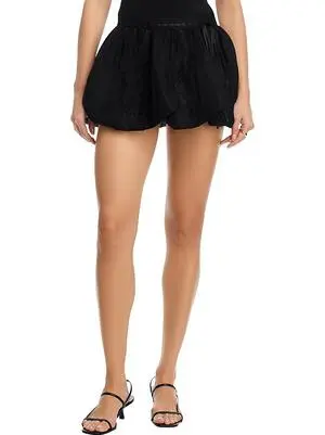 LoveShackFancy Kavita Silk Miniskirt - Black