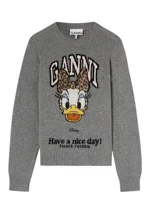 GANNI Daisy Duck Crewneck Sweater - Paloma