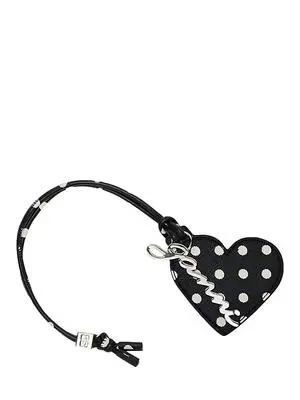 GANNI Bou Heart Mirror Bag Charm - Black
