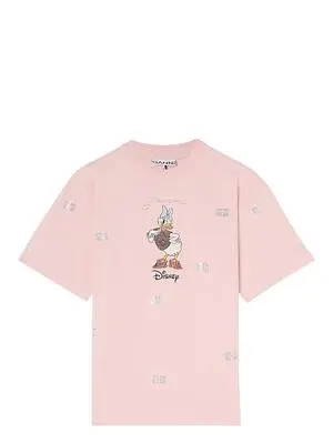 GANNI Daisy Duck Rhinestone Graphic Tee - Chalk Pink