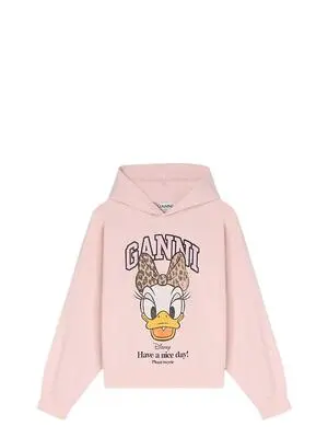 GANNI Cropped Daisy Duck Hoodie - Chalk Pink