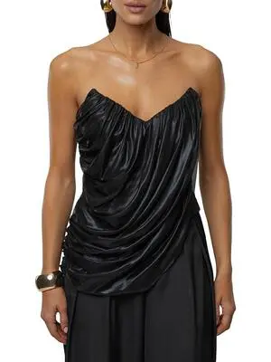 JLUXLABEL Soiree Metallic Top - Black