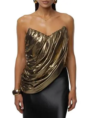 JLUXLABEL Soiree Metallic Top - Gold