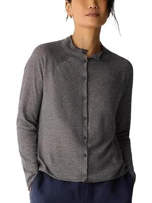 Eileen Fisher Linen Cotton Cardigan - Ink