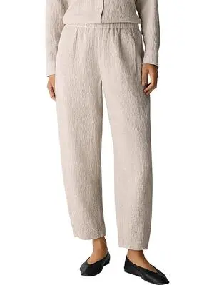 Eileen Fisher Cotton Doubleweave Ankle Lantern Pants - Dove