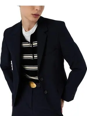 Gerard Darel Tayana Pinstripe Blazer - Navy
