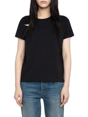 Zadig&Voltaire Suzan Wing Brooch T-shirt - Black
