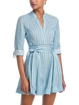 Alice + Olivia Lucy Roll Cuff Mini Dress - Fiorenza Stripe