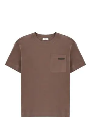 Brunello Cucinelli T-shirt With Pocket - Brown
