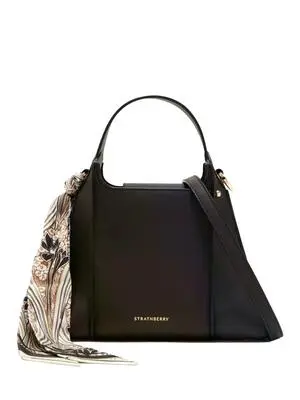 Strathberry Tote Bag With Floral Scarf Brown