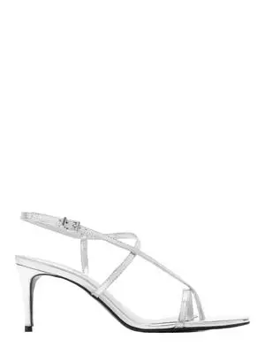Schutz Azure Crossover-strap Heeled Sandals - Silver