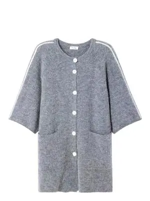 American Vintage Vitow Buttoned Short-sleeve Cardigan - Grey