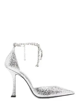 JIMMY CHOO Stevie Metallic Heeled Pumps - Silver