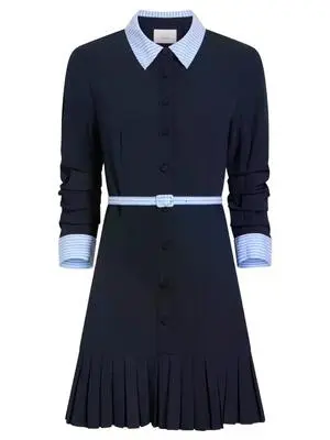 Cinq À Sept Lucilla Striped Pleated Mini Dress - Blue