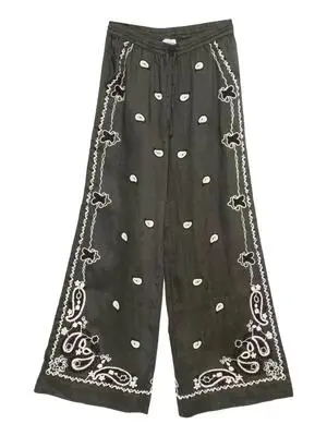 P.a.r.o.s.h Embroidered Wide Leg Trousers Grey