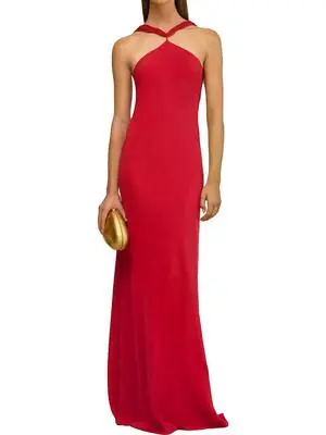 Cult Gaia Halterneck Maxi Dress - Red
