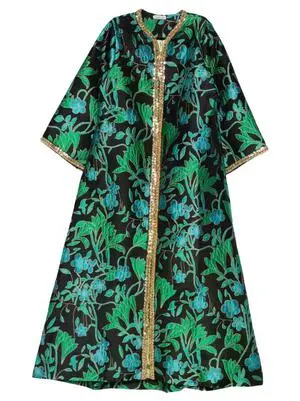 BARUNI Aziza Floral-jacquard Maxi Dress - Black