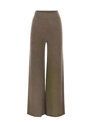 VANISÈ Cashmere Palazzo Pants - Brown