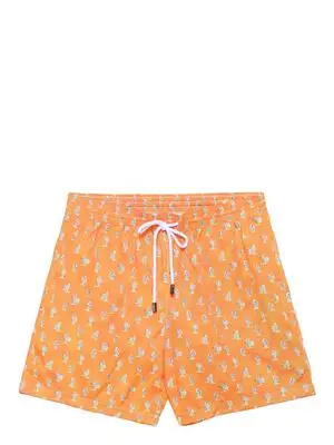 BARBA NAPOLI Printed Swim Shorts - Orange