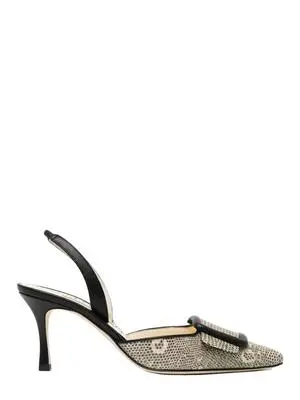 Manolo Blahnik 70mm Mayslibi Slingback Pumps - Black