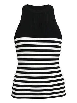 Max Mara Striped Knit Top - Black