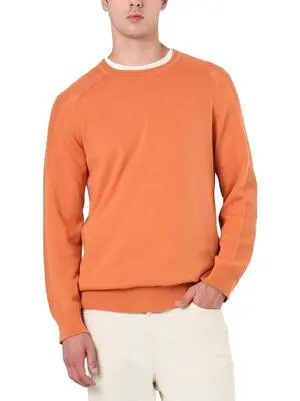 VELEZ Cotton Knit Raglan Sleeve Sweater - Orange