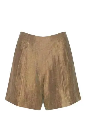 L'Agence Hadleigh Wide Leg Shorts - Brown
