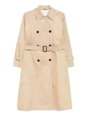 Max Mara Belted Double-breasted Coat - Neutrals