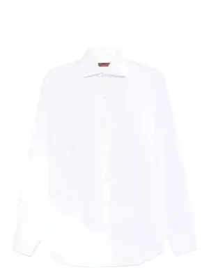 BARBA NAPOLI Long-sleeve Cotton Shirt - White