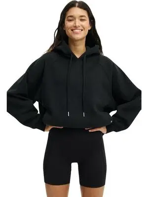 Cotton:on Active Plush Premium Raglan Hoodie - Black
