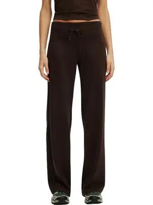 Cotton:on Active Ultra Soft Tie Front Wide Leg Pant - French Roast