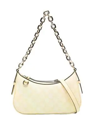 Gucci Gg-pattern Shoulder Bag With Chain Strap - Yellow