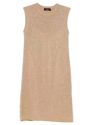 Fabiana Filippi Open-knit Mini Dress - Neutrals