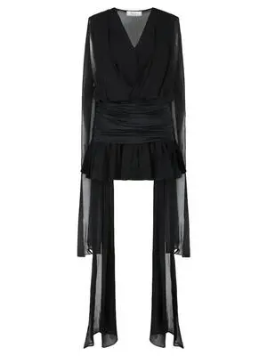 Blumarine Draped V-neck Mini Dress - Black