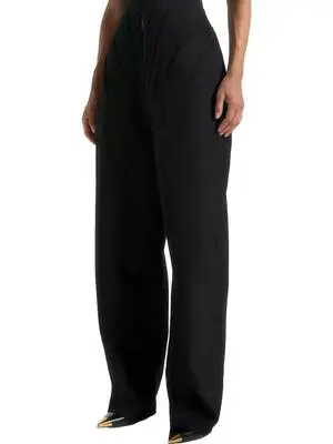 Manière De Voir Rena Corset-waist Trousers - Black