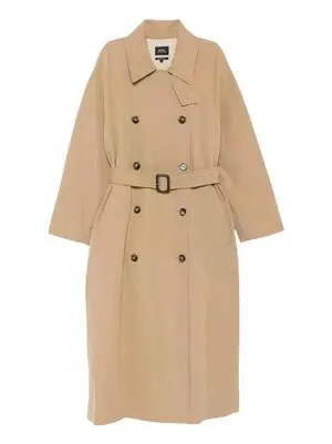 A.p.c. Belted Double-breasted Trench Coat - Neutrals