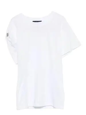 Seafarer Ruched Sleeve T-shirt - White