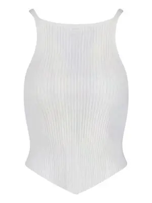 COURREGES Pointed-hem Top - White