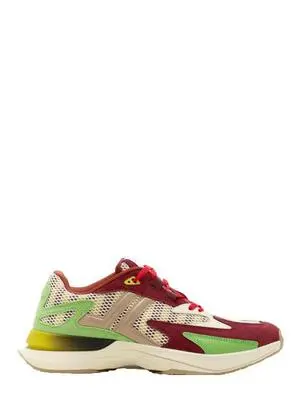 LANVIN Jla Sneakers In Mesh And Metallic Leather - Burgundy/green