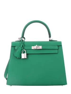 HERMES Kelly Handbag Green Epsom 25 - Vert Vertigo