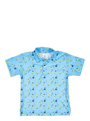 FLORENCE EISEMAN Golf Print Performance Knit Polo
