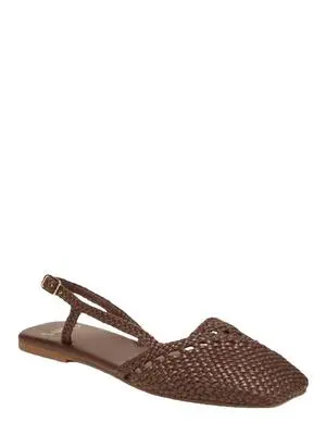 Franco Sarto Ilona Woven Slingback Flats Coffee Bean
