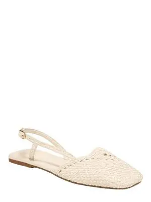 Franco Sarto Ilona Woven Slingback Flats Marshmallow