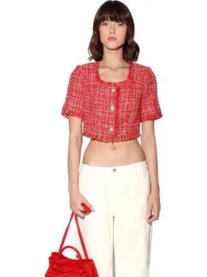 Walter Baker Rita Tweed Top - Cherry Tweed