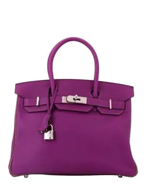 HERMES Birkin Handbag Bicolor Swift With Palladium Hardware 30
