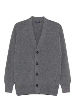 BARBA NAPOLI Merino-wool Cardigan - Grey
