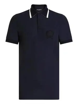 Dolce & Gabbana Embroidered-logo Polo Shirt - Blue